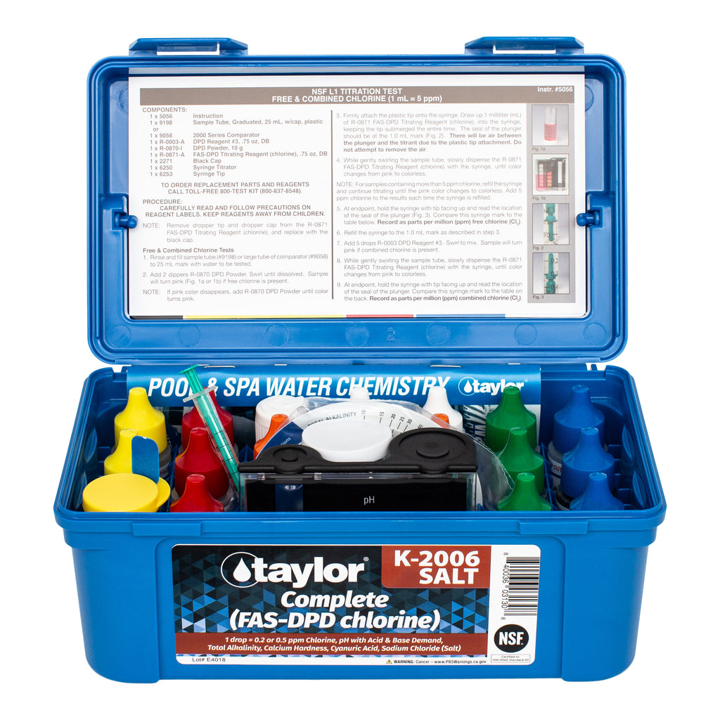 Taylor K-2006-SALT Complete (FAS-DPD Chlorine) Test Kit – Pool Geek