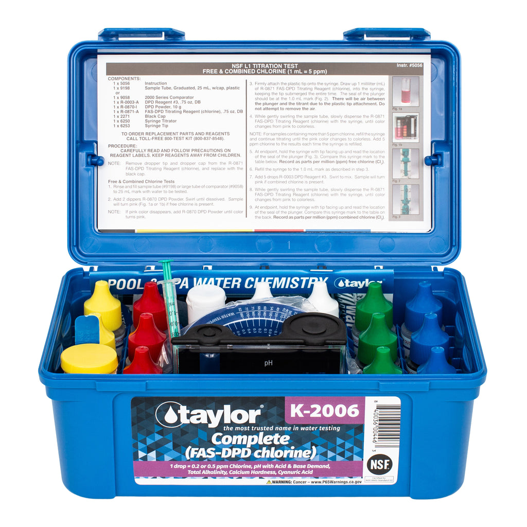 Taylor K-2006 Complete (FAS-DPD Chlorine) Test Kit – Pool Geek